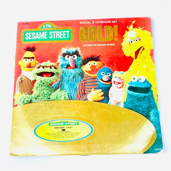 Sesame Street | Toys | Vintage Sesame Street Gold Vinyl Record | Poshmark